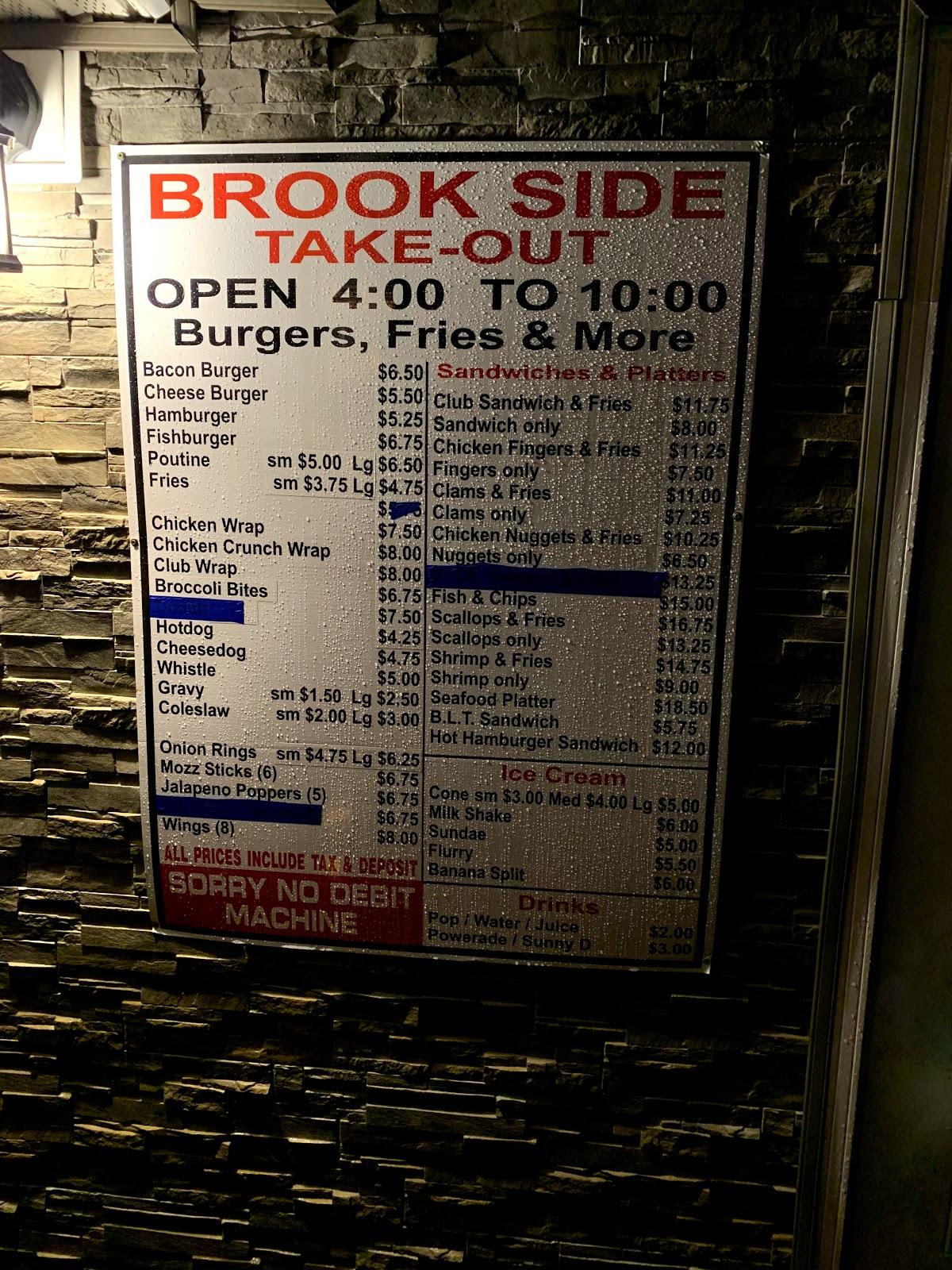 Menu at Brookside Take Out restaurant, Ingonish