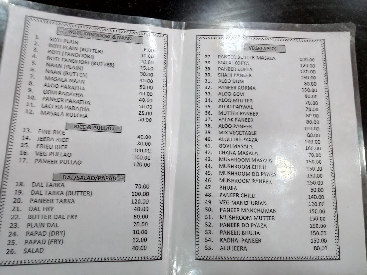 Menu at Hotel NeelKamal, Deoghar
