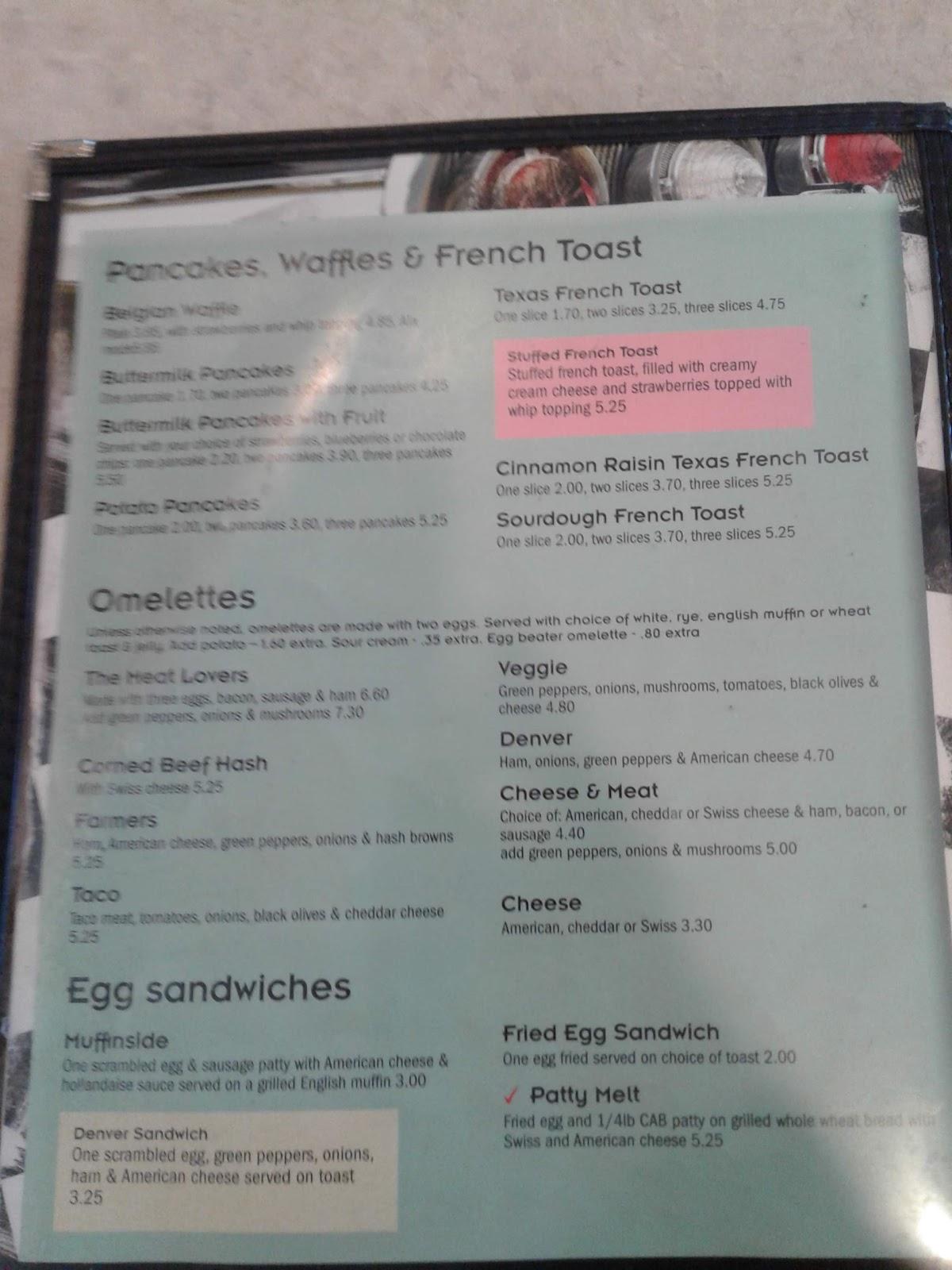 Menu at Jackie's Parkside restaurant, Winneconne