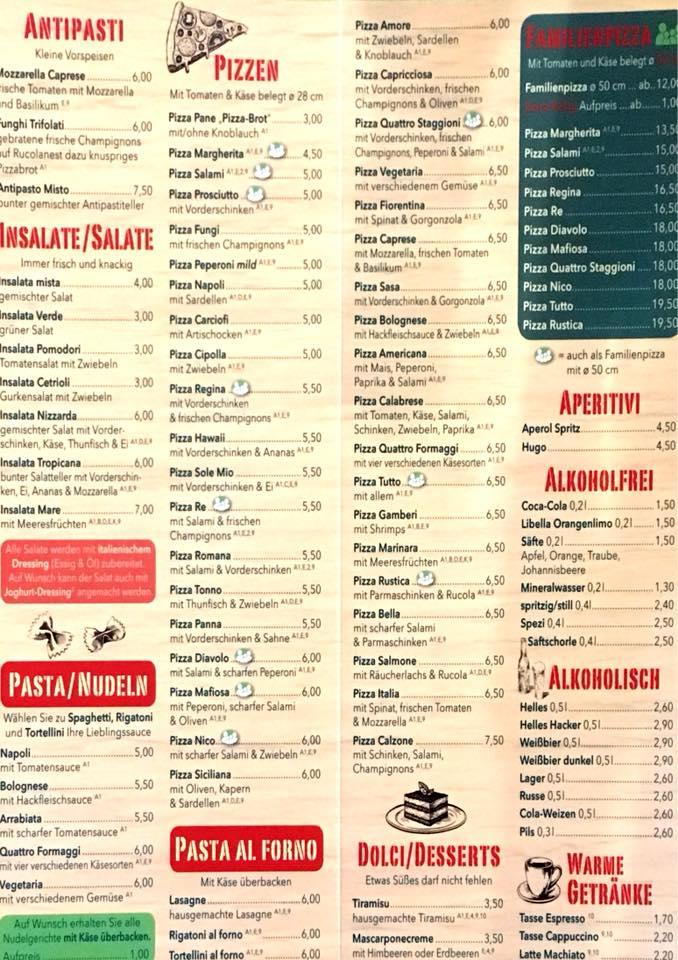 Speisekarte von Pizzeria Don Giovanni, Weng