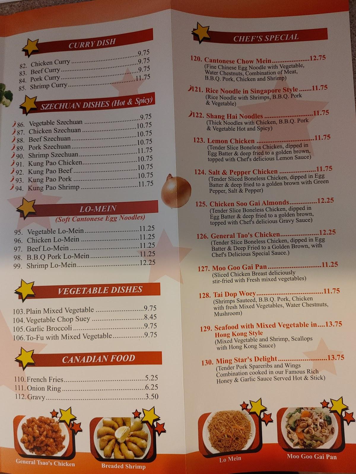 Menu at Ming Star Restaurant Inc, Campbellford