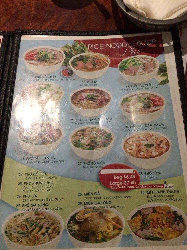 Menu at Saigon 9 Vietnamese Restaurant, Garden Grove