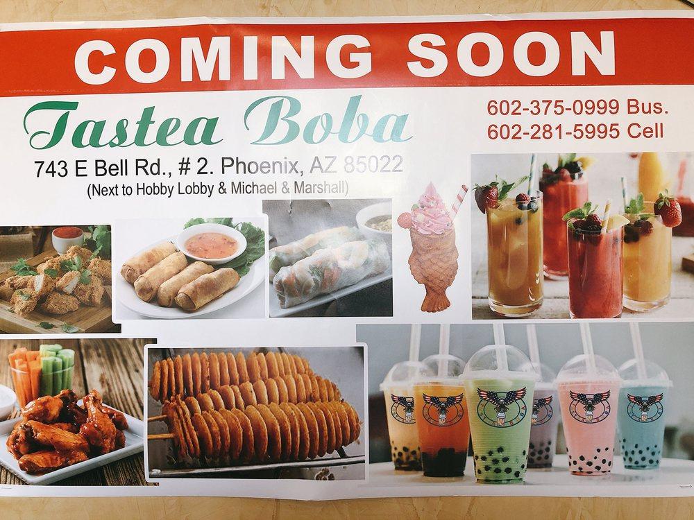 Menu at Tastea Boba restaurant, Phoenix