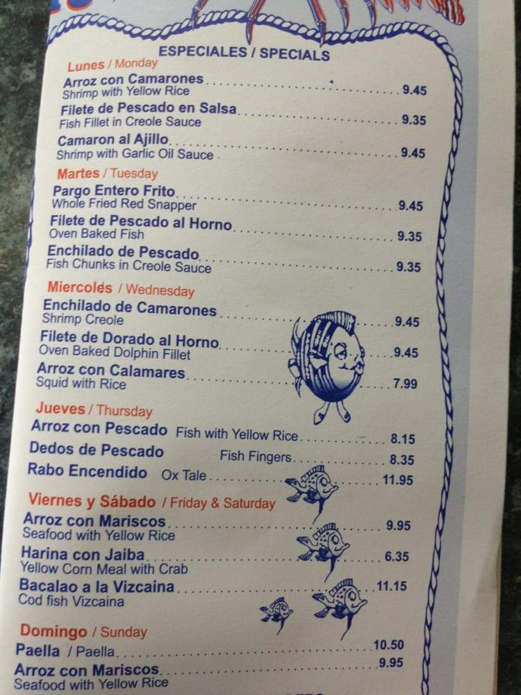 Menu at Bahamas Fish Market & Restaurant, Miami