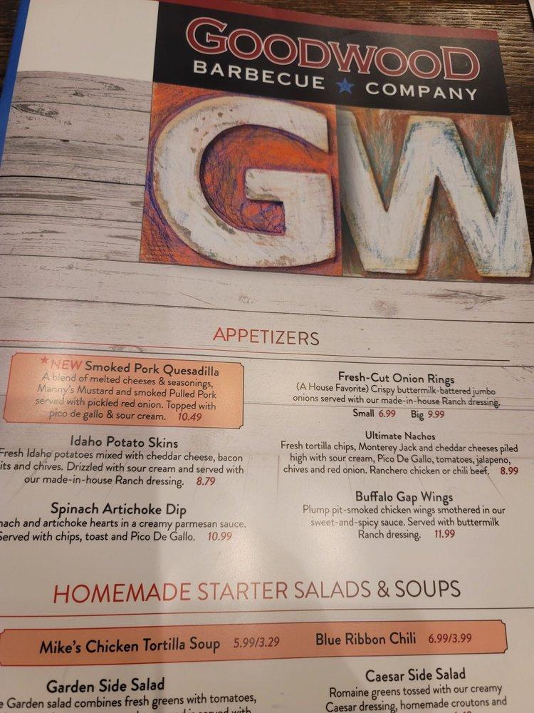 Menu at Goodwood Barbecue Company, Boise