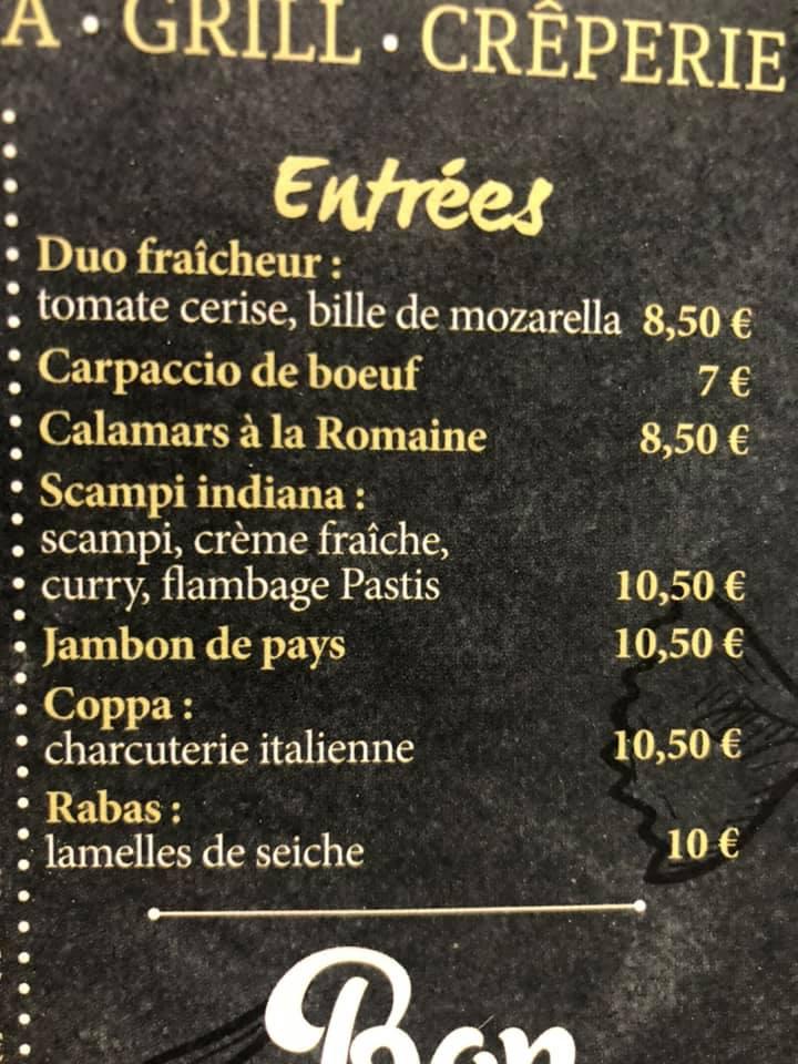 Menu au La Main A La Pate restaurant, Mazamet