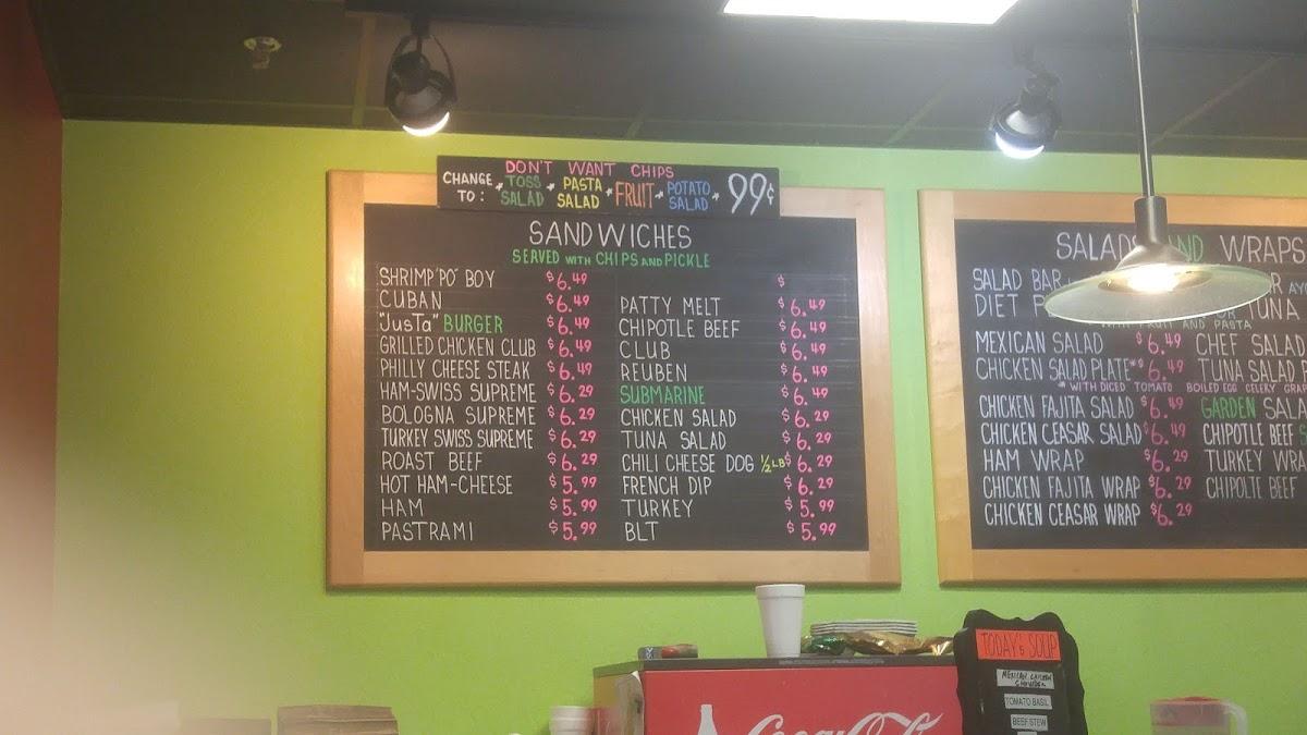 Menu at Sandwich Etc. restaurant, Paris, Lamar Ave