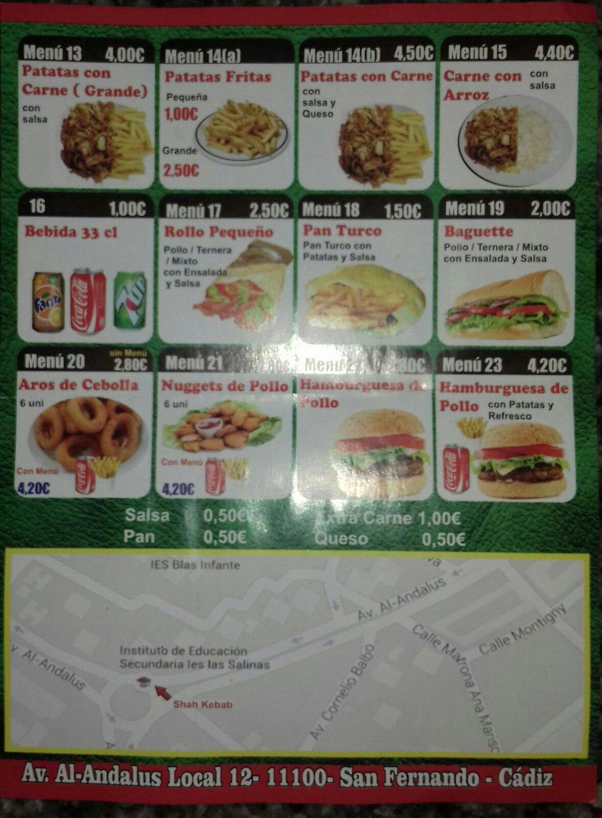 Menu at Shah Kebab l restaurant, San Fernando