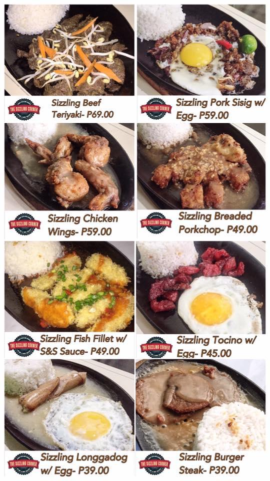 Menu at The Sizzling Corner, Bustos