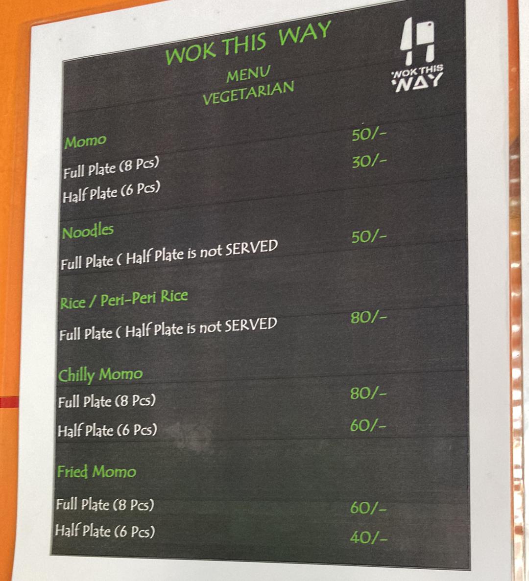Menu at Wok This Way Restaurant, Dehradun, 35A