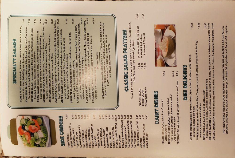Menu at Greenvale Townhouse Restaurant, Greenvale