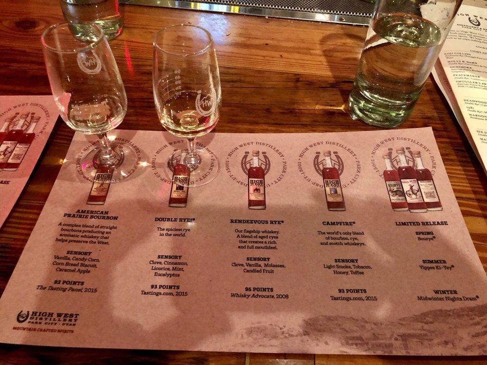 Menu at High West Saloon pub & bar, Park City