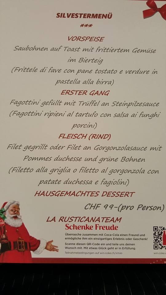 Menu da La Rusticana, Rhäzüns