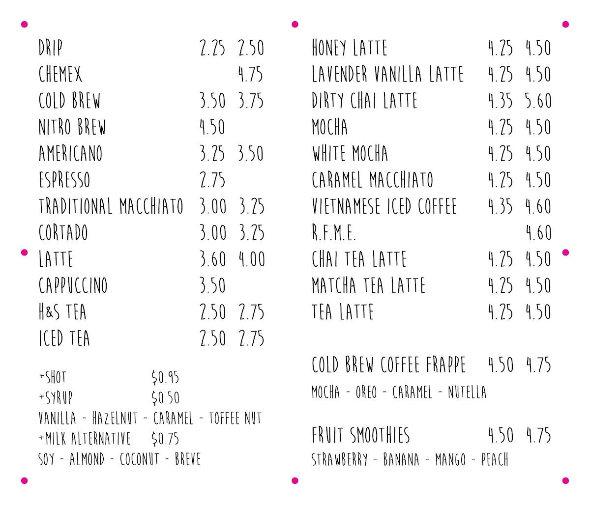 Menu at Ampersand pub & bar, Fort Worth, Bledsoe St