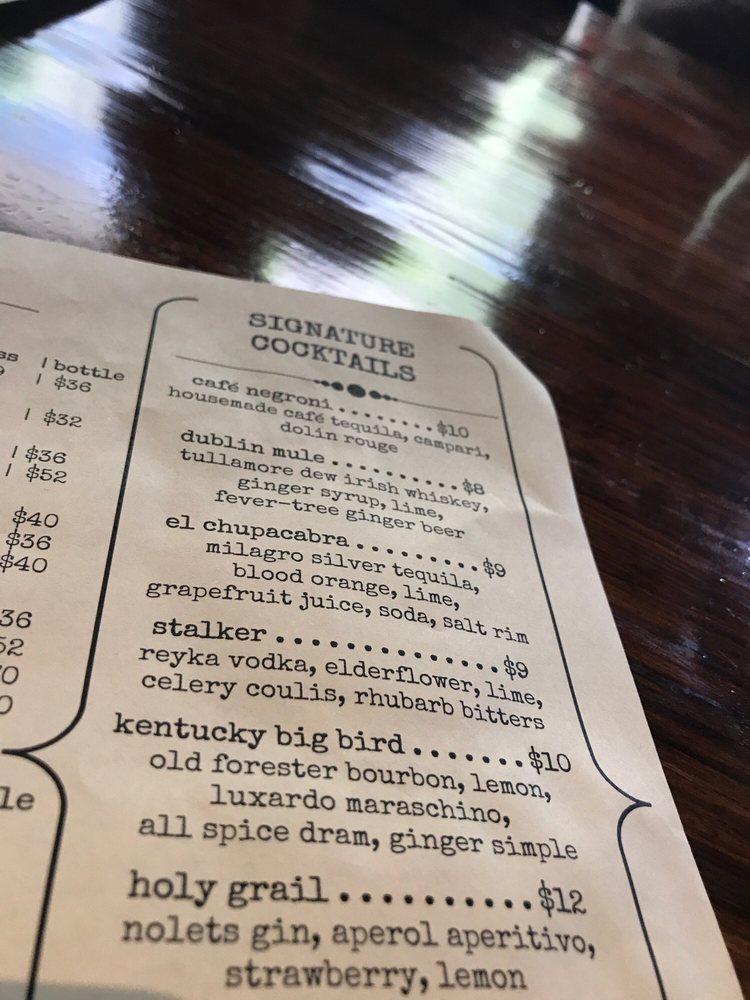 Menu at Artisan's Table restaurant, Orlando