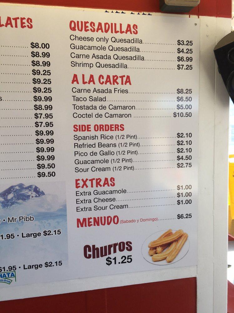 Menu at Gilberto's Tacos Mexican Restaurant, Citrus Heights