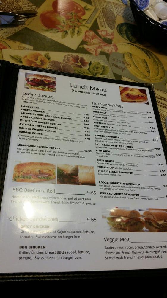 Menu at Lodge Coffee Shop restaurant, Citrus Heights