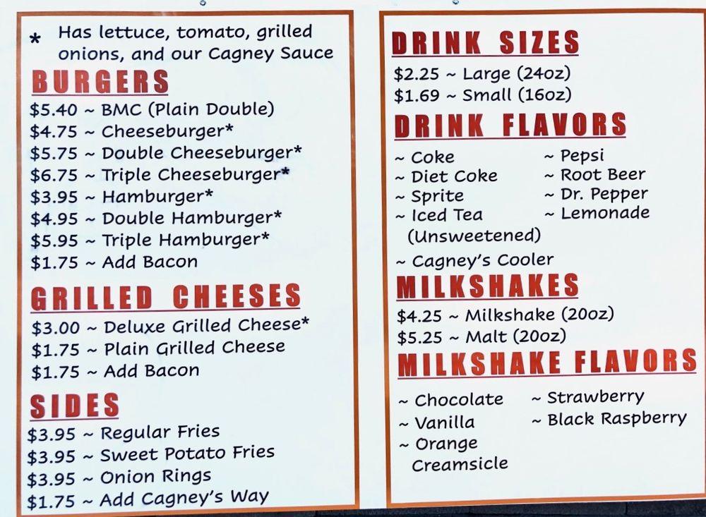 Menu at Out & About Burgers restaurant, Puyallup, 112th St E
