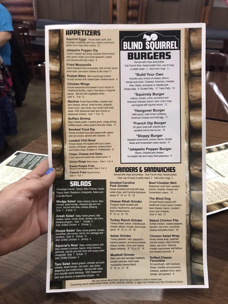 Menu at The Pine Squirrel Bar & Grill, Gaylord, S Otsego Ave