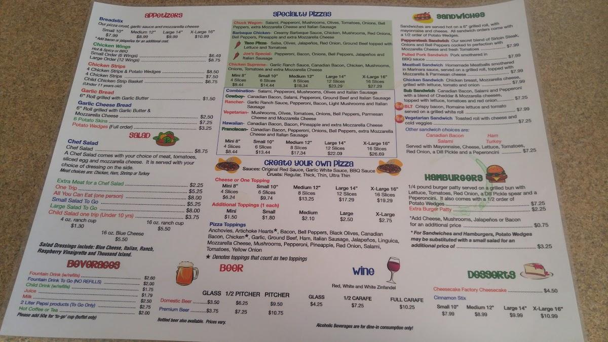 Menu at Pizza Round-Up Marysville pizzeria, Marysville, Covillaud St