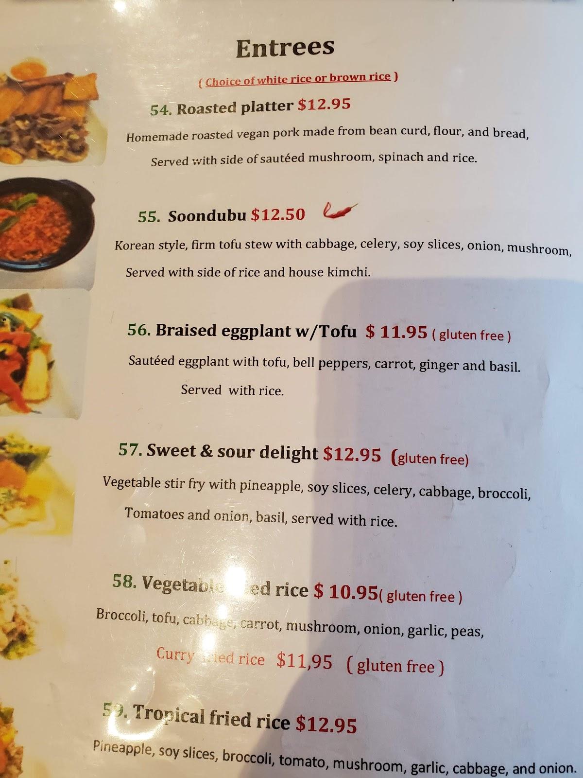 Carta del restaurante Simple Joy Vegetarian Cuisine, Honolulu