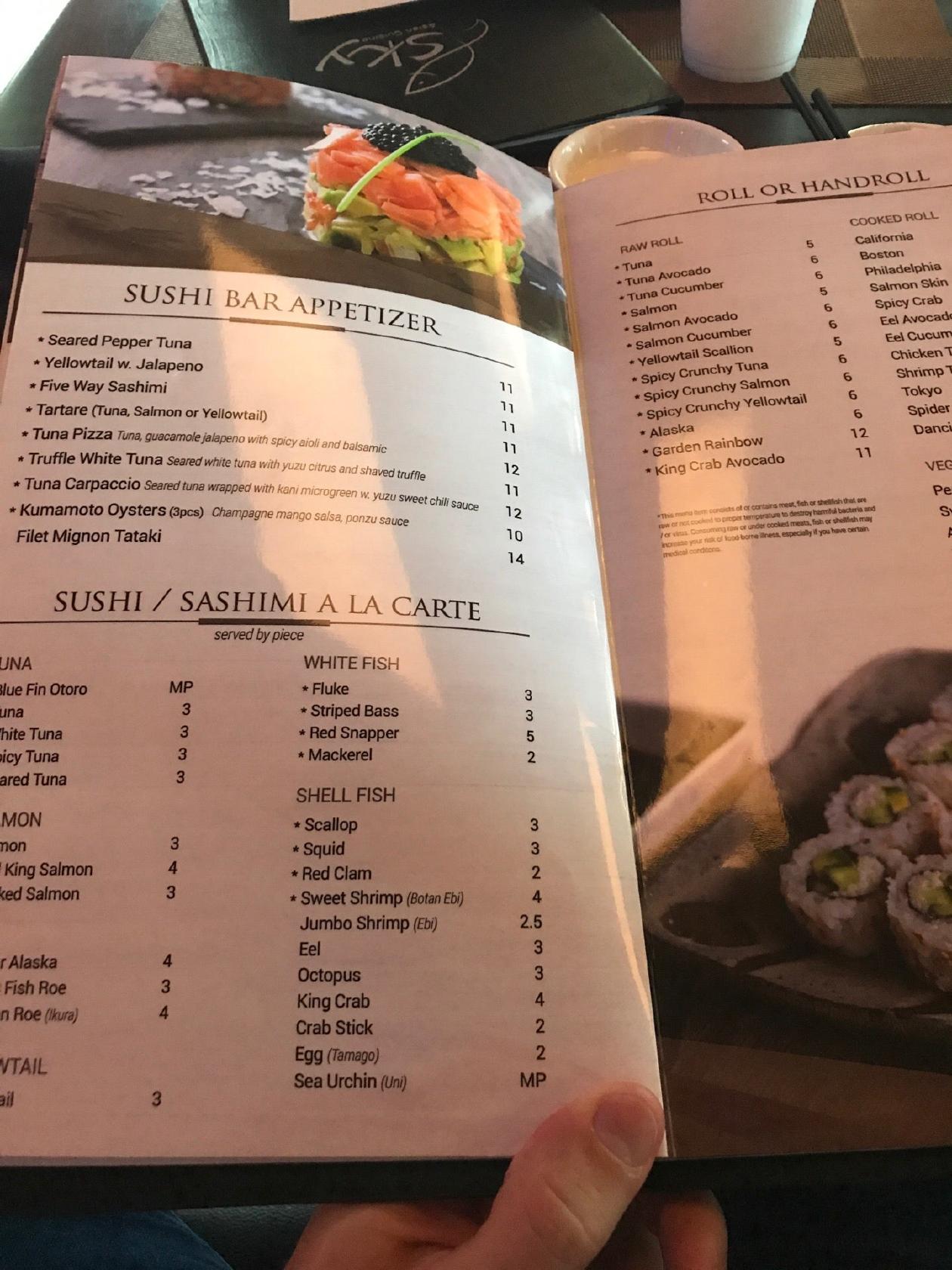 Menu at Sky Asian Cuisine restaurant, Kettering