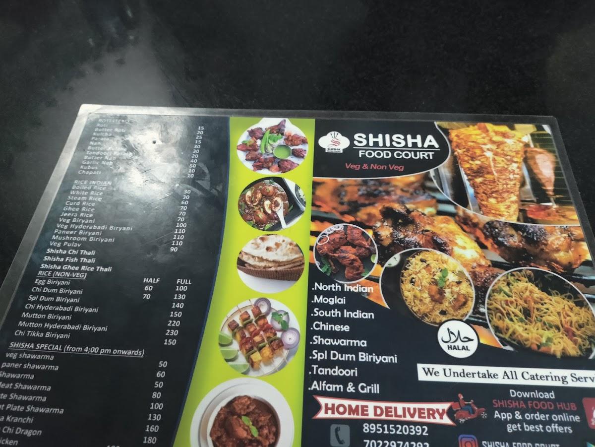 Menu at Shisha Food Court, Karkala