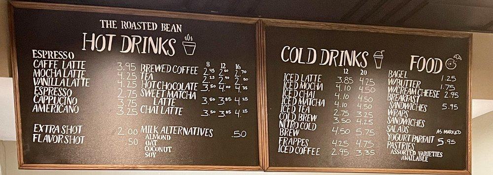 Menu at The Roasted Bean cafe, Bristol