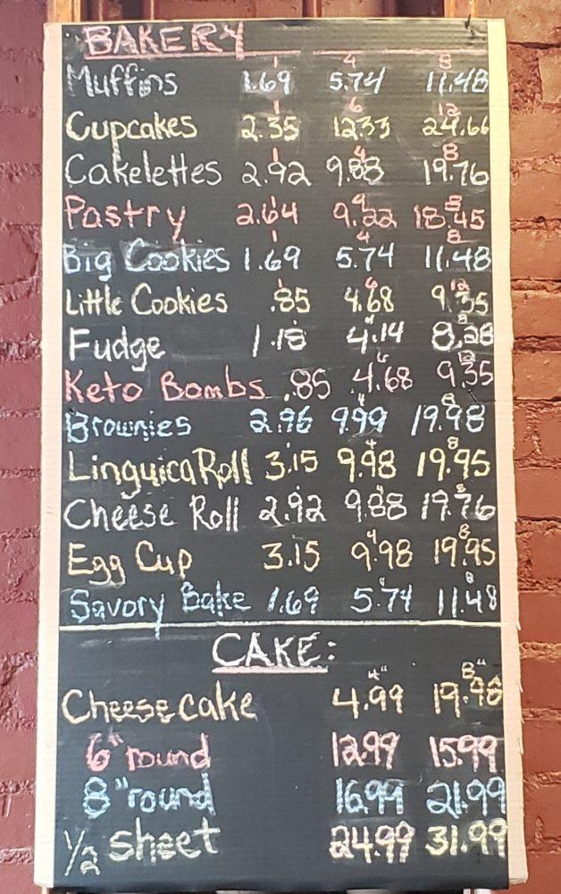 Menu at Auntie Kath's Bakery Delivery, New Bedford, 288 Union St