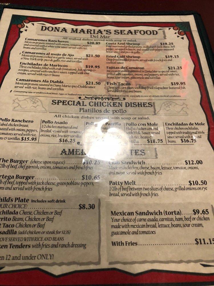 Menu at Dona Maria Tamales-Northwest restaurant, Las Vegas, N Tenaya Way
