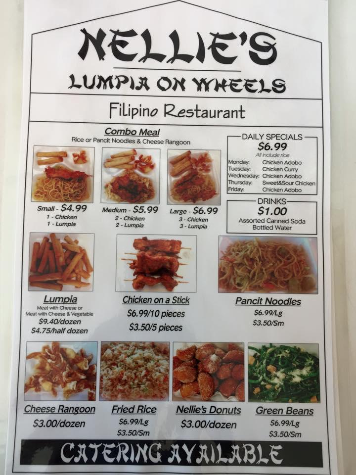 Menu at Nellie's Lumpia FWB restaurant, Fort Walton Beach
