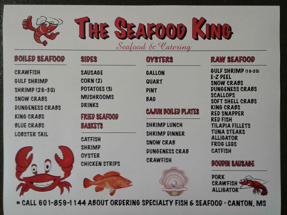 Menu at Seafood King restaurant, Canton