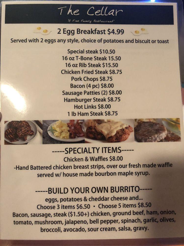 Menu at The Cellar pub & bar, Porterville, 244 N Main St