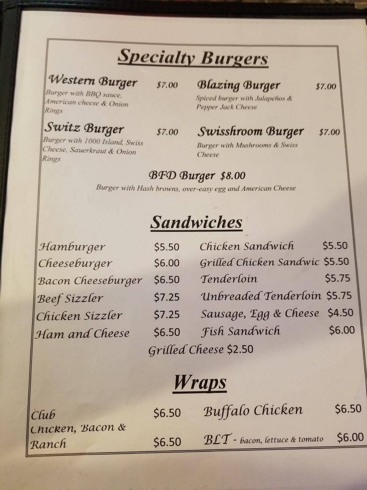 Menu at The 10th Inning pub & bar, Gilbertville