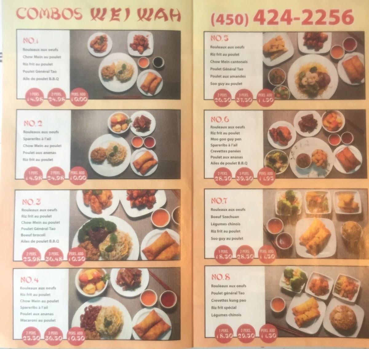 Menu at Wei Wah Buffet restaurant, Vaudreuil-Dorion