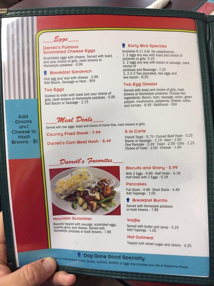 Menu at Darrell's Diner restaurant, The Villages, Burnsed Blvd #210