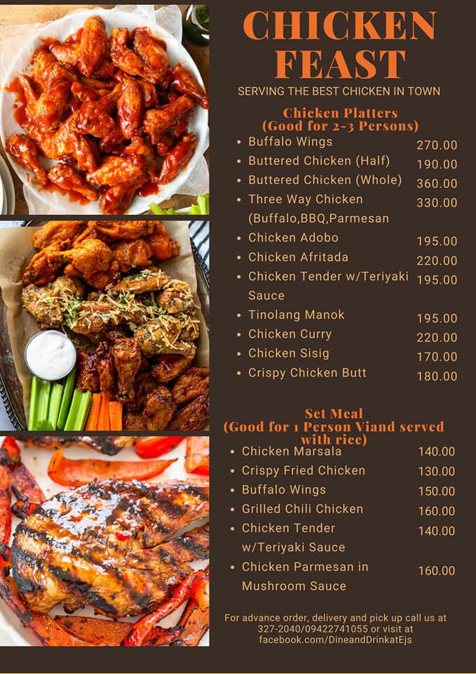 Menu at Dine And Drink @ EJ's Cafe And Bar, Davao City