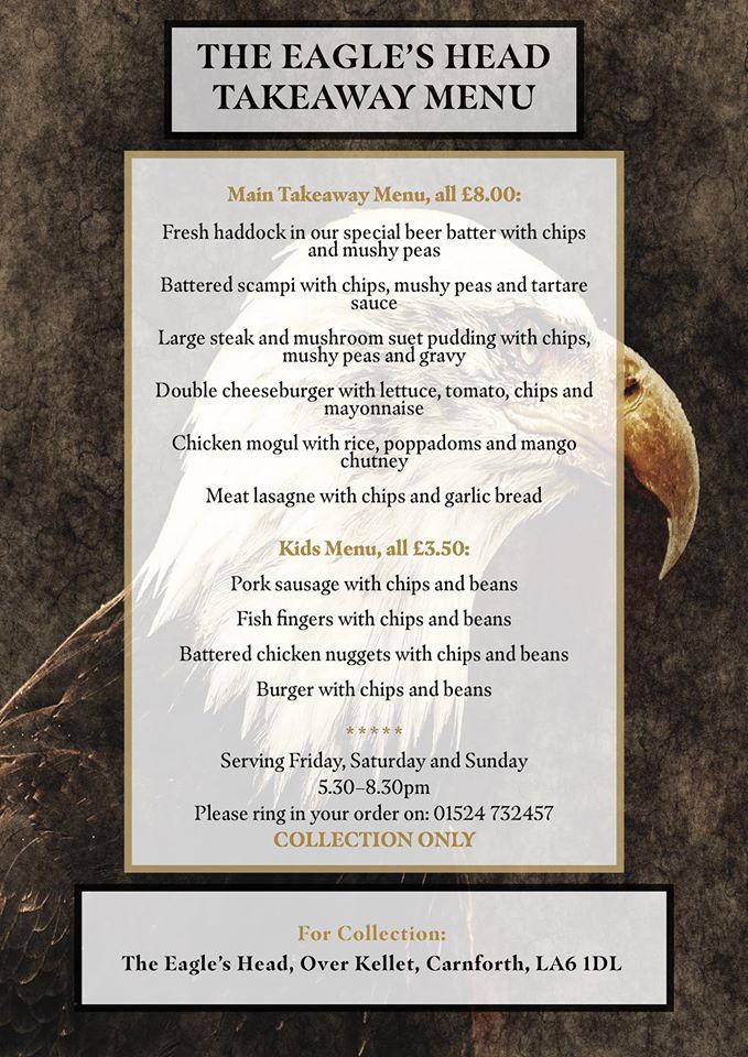 Menu at Eagles Head pub & bar, Over Kellet