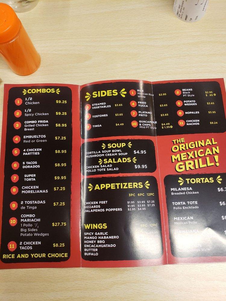 Menu at El Pollo Tote Mexican Grill restaurant, Omaha