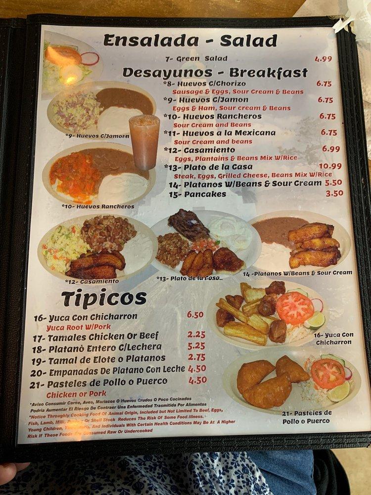 Menu at Las Pupusas restaurant, North Las Vegas, 945 W Craig Rd