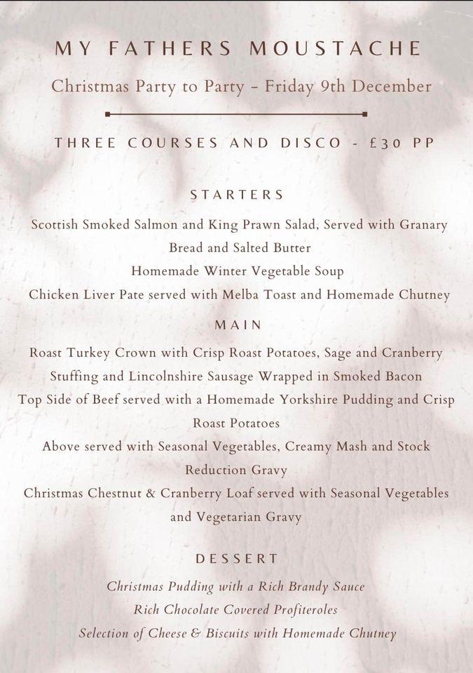 Menu at My Father's Moustache pub & bar, Louth, N Holme Rd