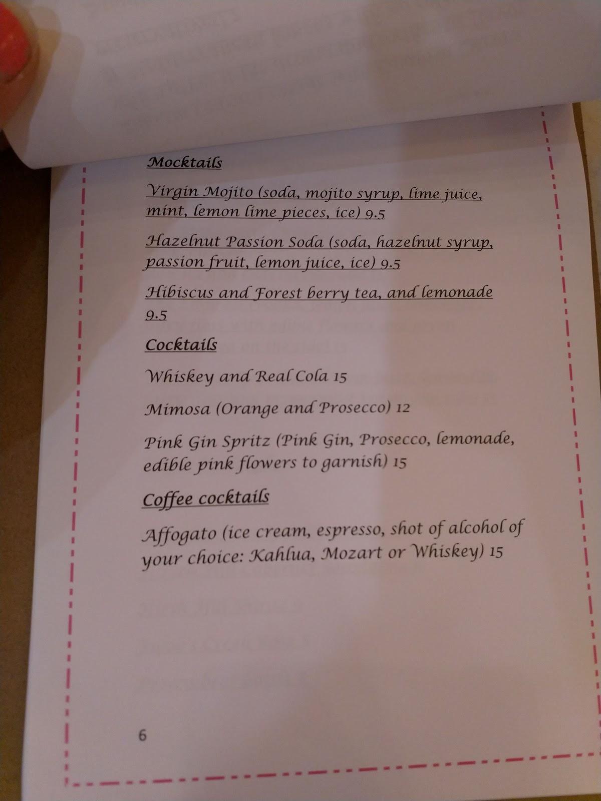 Menu at Portraits Cafe and Tea Room, Traralgon