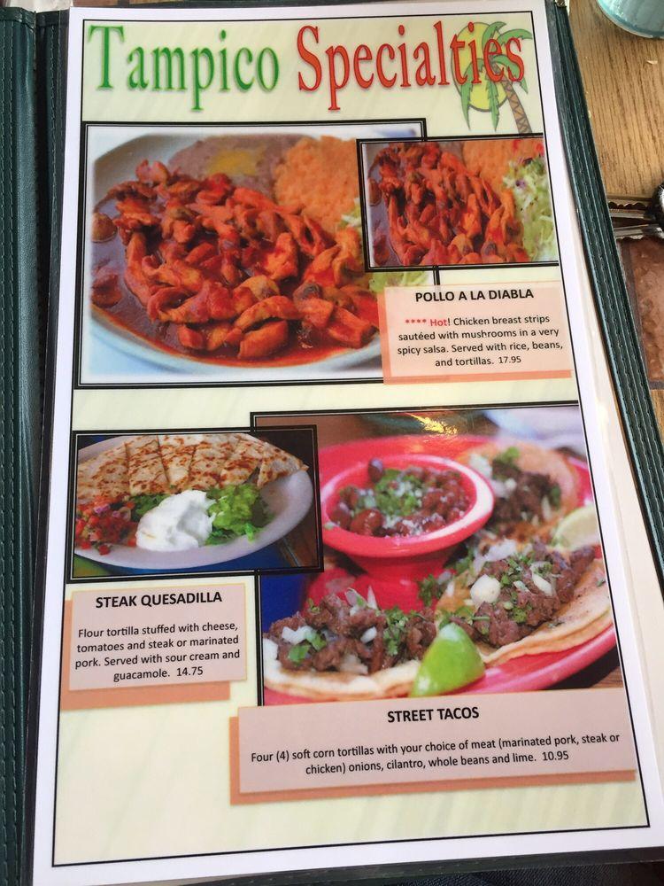 Menu at Tampico Mexican Restaurant, Everett