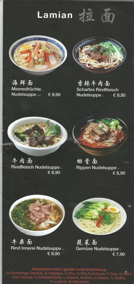 Menu at Mr Wen Asia Food restaurant, Salzburg, Mirabellplatz 8