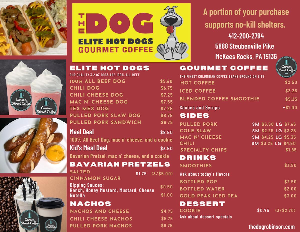 Menu at The Dog restaurant, Robinson Township