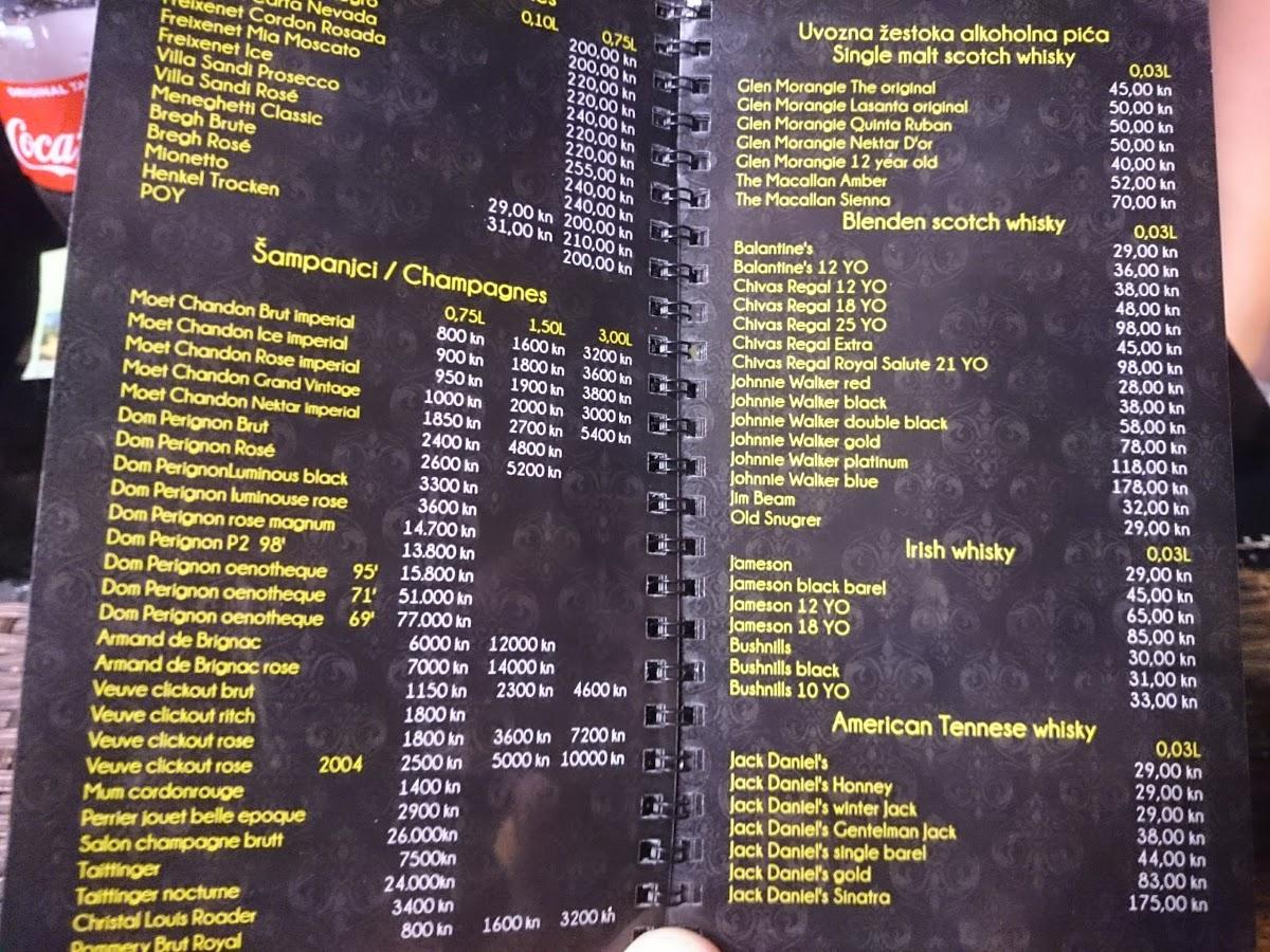 Menu at Panorama restaurant & lounge bar, Medulin