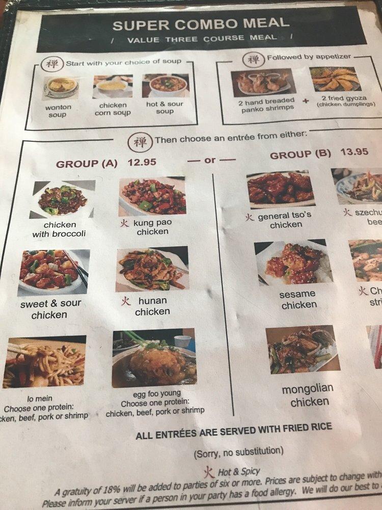 Menu at Zen Asian Grill & Sushi restaurant, Burtonsville