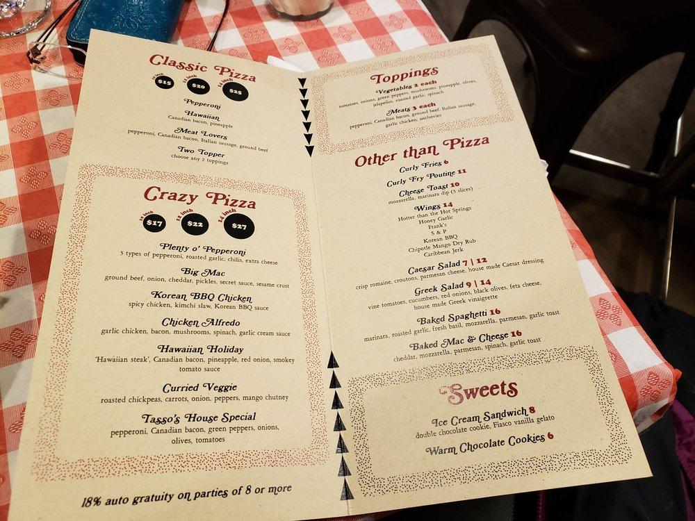 Menu at Athena Pizza pizzeria, Banff