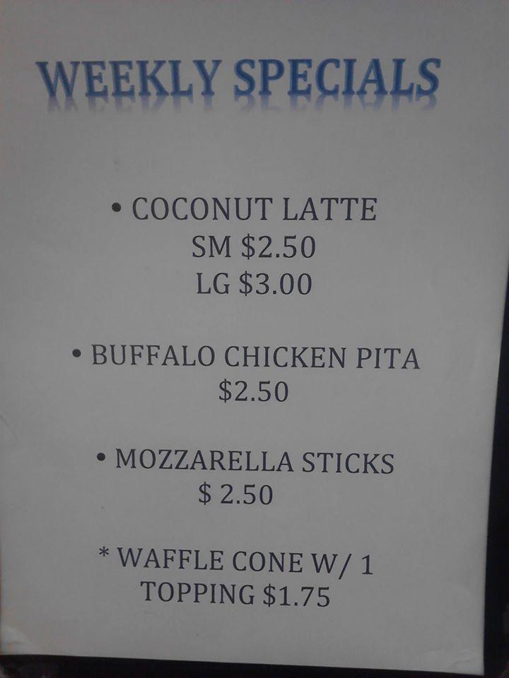 Menu at Melody Freeze Cafe, Interlochen