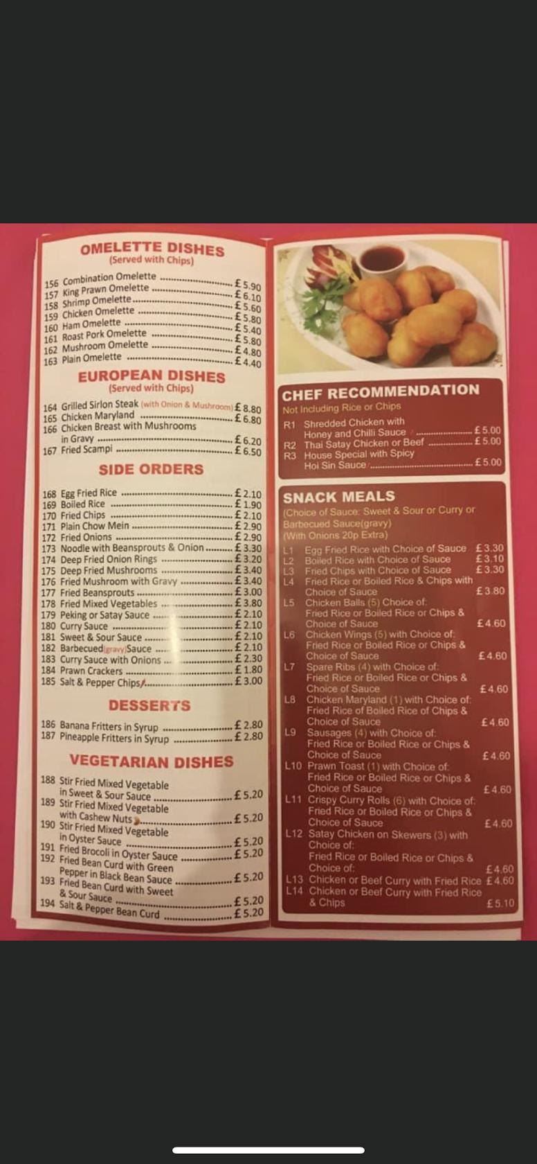 Menu at The Royal Chef fast food, Kilbirnie